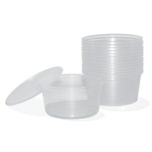 12 oz. Semi Clear Pre-Punched Deli Cups with 4.5" Semi Clear Lids
